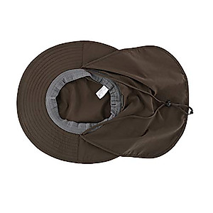 Home Prefer Outdoor UPF50+ Mesh Sun Hat Wide Brim Fishing Hat with Neck Flap (Army Green)