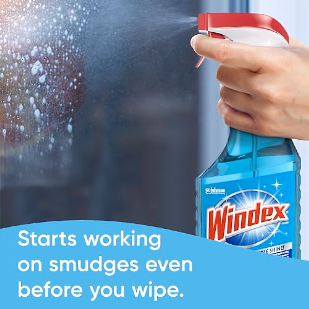 Windex Glass and Window Cleaner Spray Bottle, Bottle Made from 100% Recycled Plastic, Surface Cleaning Spray, Original Blue Scent, 32 Fl Oz