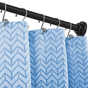 Ausemku Shower Curtain Rod Tension - 40-72 Inch Never Rust Non-Slip Spring Tension Curtain Rod No Drilling Stainless Steel Curtain Rod Use Bathroom Kitchen（Black）