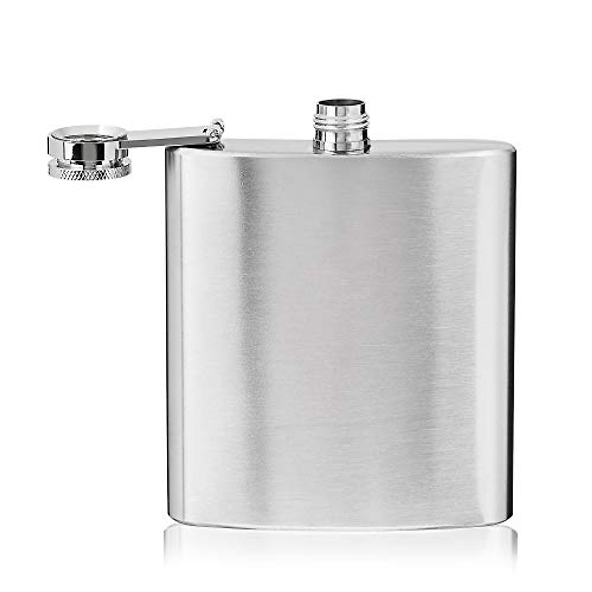 TRUE Stainless Steel Metal Men and Women Drinking Flasks for Vodka Whiskey Tequila Rum Cocktails, Travel, Backpacking, 6 oz, Set of 1, Silver