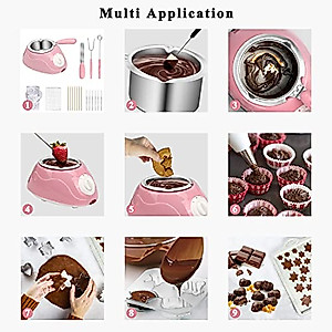 Freehawk Chocolate Melting Pot,Chocolate Melting Warming Fondue Set,Mini Electric Heated Choco Melting Pot for making Chocolate