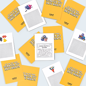 Crated with Love - Date Deck Scratch Off Cards for Couples, Date Night Ideas Card Deck for Mystery Couples Challange, Girlfriend Boyfriend Husband Wife Anniversary Couples Gift