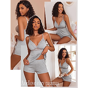 Avidlove Womens Pajama Sets 2 Piece Sleepwear Lace Pajamas Cami PJS Set for Women