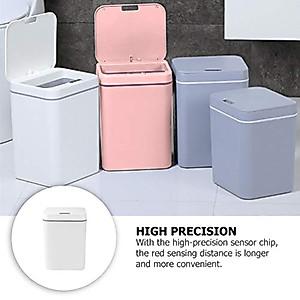 Baluue Intelligent Inductive Trash Can- Electric Contactless Garbage Can with Automatic Open Close Lid, 16Liter Rechargeable Automatic Induction Dustbin for Kitchen Home Office Bedroom (White)