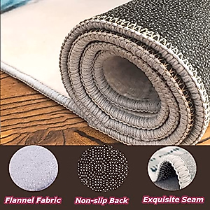 Nordic Rainbow Abstract Geometric Area Rugs, Boho Rainbow Geometric Easy Clean Rug, Soft Non-Skid Carpet Throw Rug for Kids Teen Girls Boys Bedroom, Living Room Bathroom Classroom Office 4ftx6ft