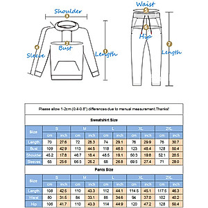 Tebreux Men's/Women's Jogging Tracksuit 2 Piece Athletic Outfit Hoodie Sports Sweatsuit Pullover Suit Sets Green L