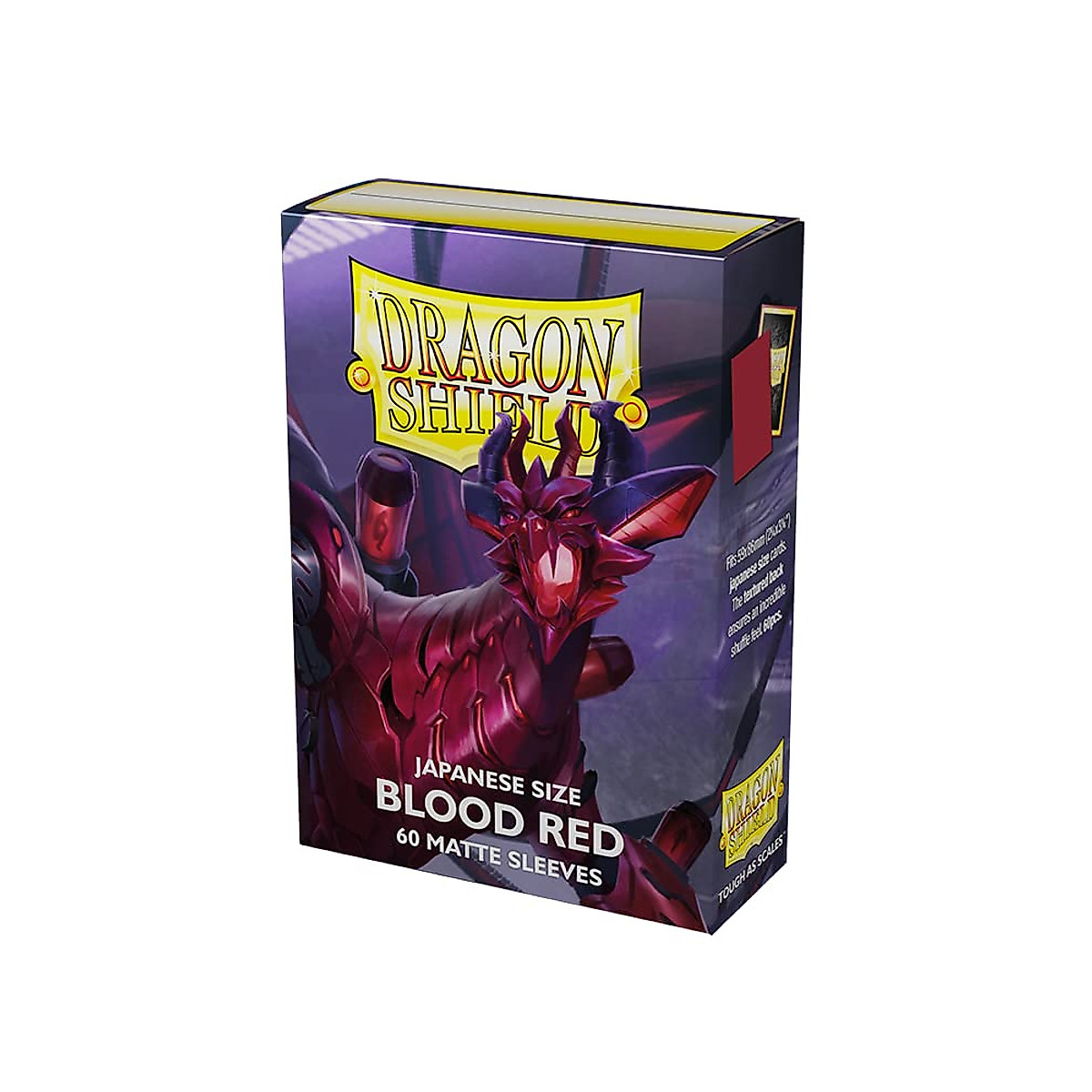 Arcane Tinmen Dragon Shield Sleeves – Matte Japanese: Blood Red 60CT - Card Sleeves are Smooth & Tough - Compatible with Yugioh & Cardfight Vanguard (AT-11150)