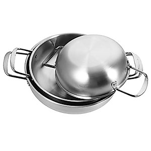 HEMOTON 3pcs Soup Pot Stainless Steel Saute Pan Butter Melting Pot Seafood Boil Pot Ramen Pot Korean Cooking Pot Kitchen Pot Noodles Cooking Pot with Handle Home Supplies Home Cook Pot