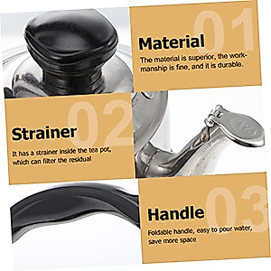 NAMOARLY 1pc Stainless Steel Kettle Induction Cooker Kettle Espresso Machine Large Capacity Kettle Espresso Stovetop Fast Boiling Teapot Stovetop Teapot Espresso Coffee Machine Silver