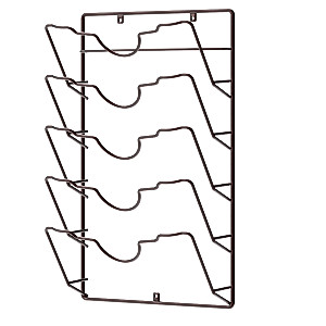 Simple Houseware Wall Door Mounted Pot Lid Rack, 9.5" Wx4.5 Dx17.2 H, Bronze Finish