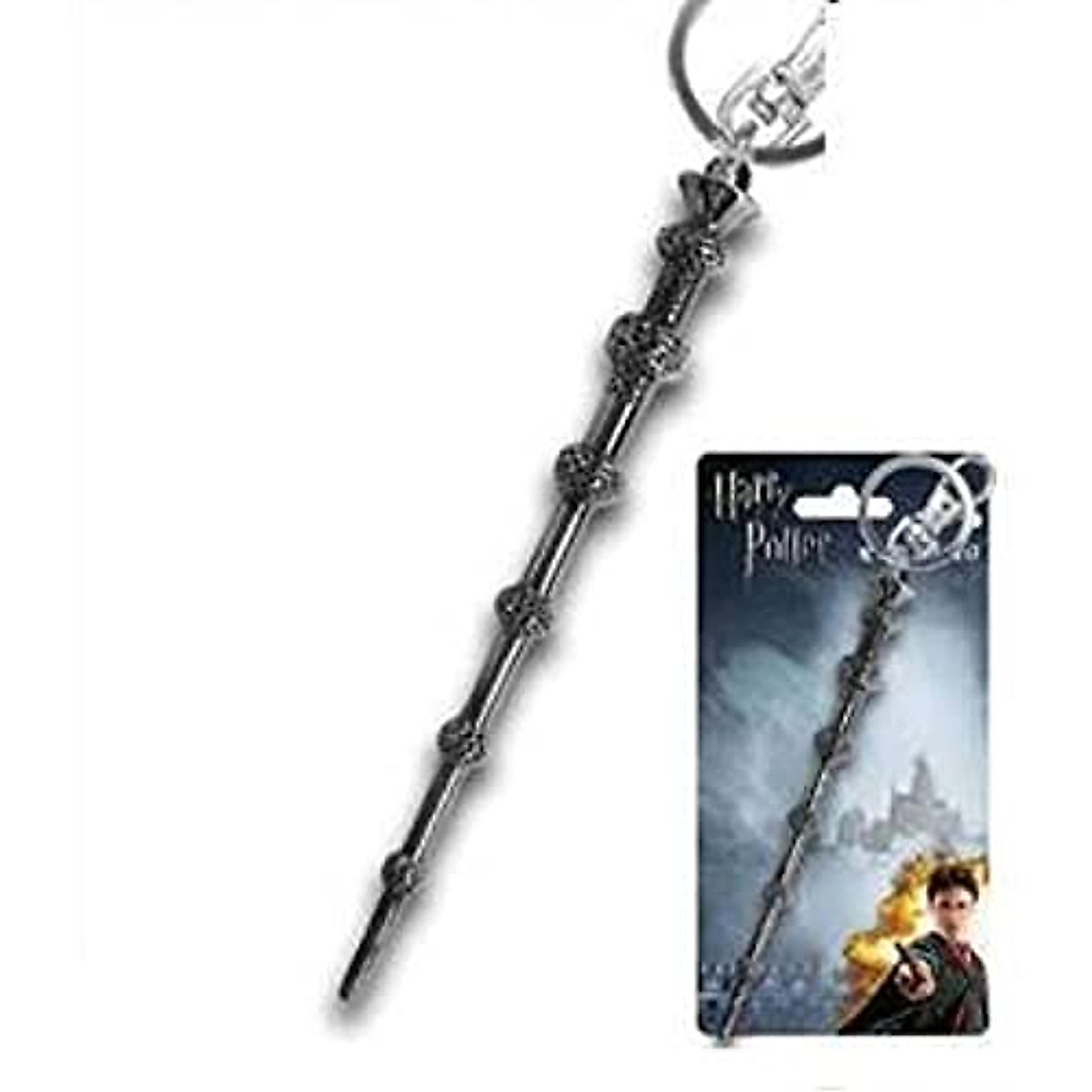 Harry Potter Monogram Dumbledore's Wand Pewter Keychain, Gray
