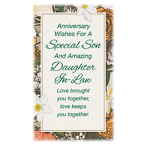 Chuck's Card-O-Rama Son Anniversary Card and Daughter-in-Law - Envelope Included - 5" x 7.75" - Packaged in Extra Sturdy Mailer - 96049