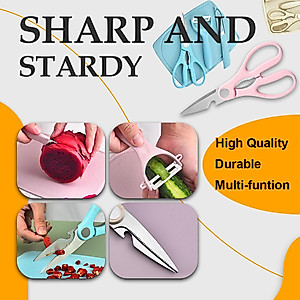 HALAFE Wheat Straw Kitchen 5pcs Small Set, BPA Free Food Safe Wheat straw PP material, Cutting board, Tray, Scissors, Peeler, Fruit knife, Blue
