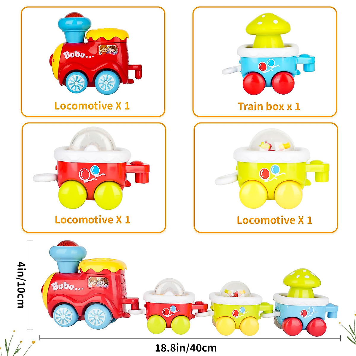 BAOLI Electric Train Toy,Railway Toy with Light & Music,Battery Operated Locomotive Train for 1 2 3 Year Old Kids Baby Toddler Boy Gifts,Early Educational Vehicle Toy