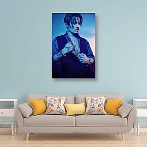 SHUOJIN Performer Johnny Depp Poster Wall Art Picture Painting Poster Canvas Print Posters Artworks Bedroom Living Room Decor 16x24inch(40x60cm)