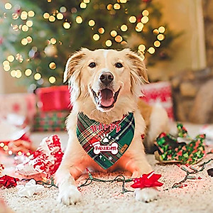 Malier Dog Christmas Bandana Reversible Embroidered Dog Bandana Classic Buffalo Plaid Pet Dog Scarf Multiple Sizes Dog Pet Triangle Bibs Kerchief for Small Medium Large and Extra Large Dogs Cats Pets