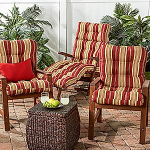 South Pine Porch Roma Stripe Seat/Back Combo Chair Cushion, 1 Count (Pack of 1)