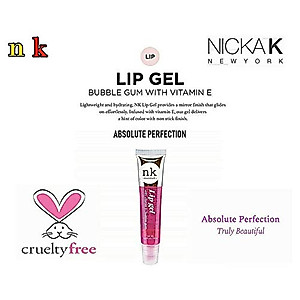 4 Pack Nicka K Lip Gel (CLEAR, STRAWBERRY, CHERRY, BUBBLE GUM)