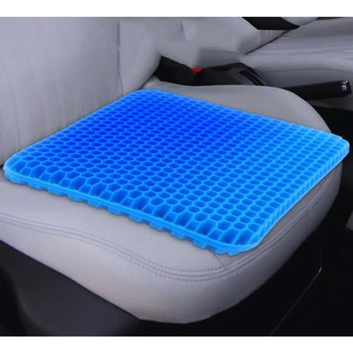 Helishy Gel Seat Cushion, Double Thick Egg Crate Foam Cushion with Honeycomb Design, Cooling Gel Pad for Chair Car Wheelchair, Relieves Sciatica Pain and Pressure Sores