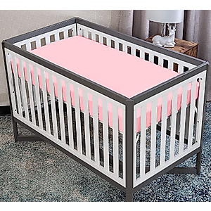 Superity Linen Fitted Sheet - 100% Cotton Crib Size Mattress Cover - Soft, Smooth, and Comfortable - 200 Thread Count - Bed Sheet Stretches to 7 inches for Snug Fit.