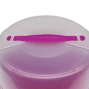 Portable Round Cake Carrier with Handle Pie Saver Cupcake Container Up to 10 Inch Translucent Dome for Transporting Cakes, Cupcakes, Cookies, Pies, or Other Desserts (Purple)