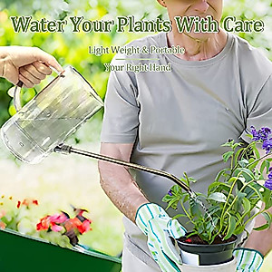 Qilebi Small Watering Can for Indoor Plants, Indoor Watering Can with Stainless Steel Long Spout, Plant Watering Can for House Plant Flowers Garden 1L/34oz