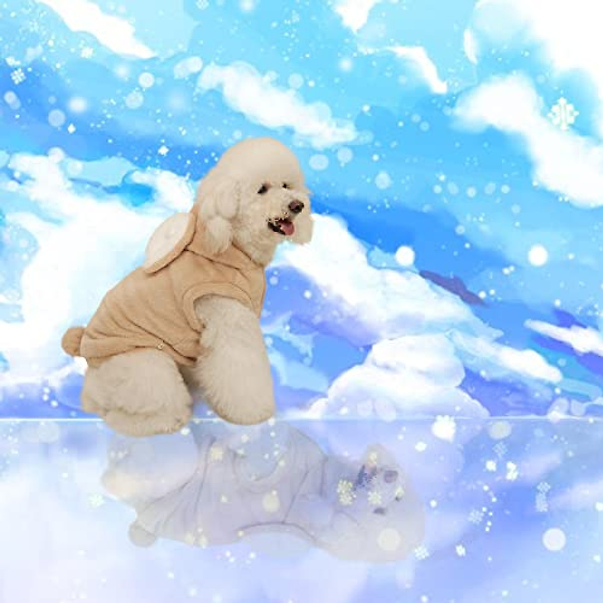 MESHEEN Dog Sweaters for Small Dogs Made of Skin Friendly Soft Double Face Fleece Keep Your Pet Cozy, Adorable Puppy Coat Use Cute Animal Ears Hooded Design