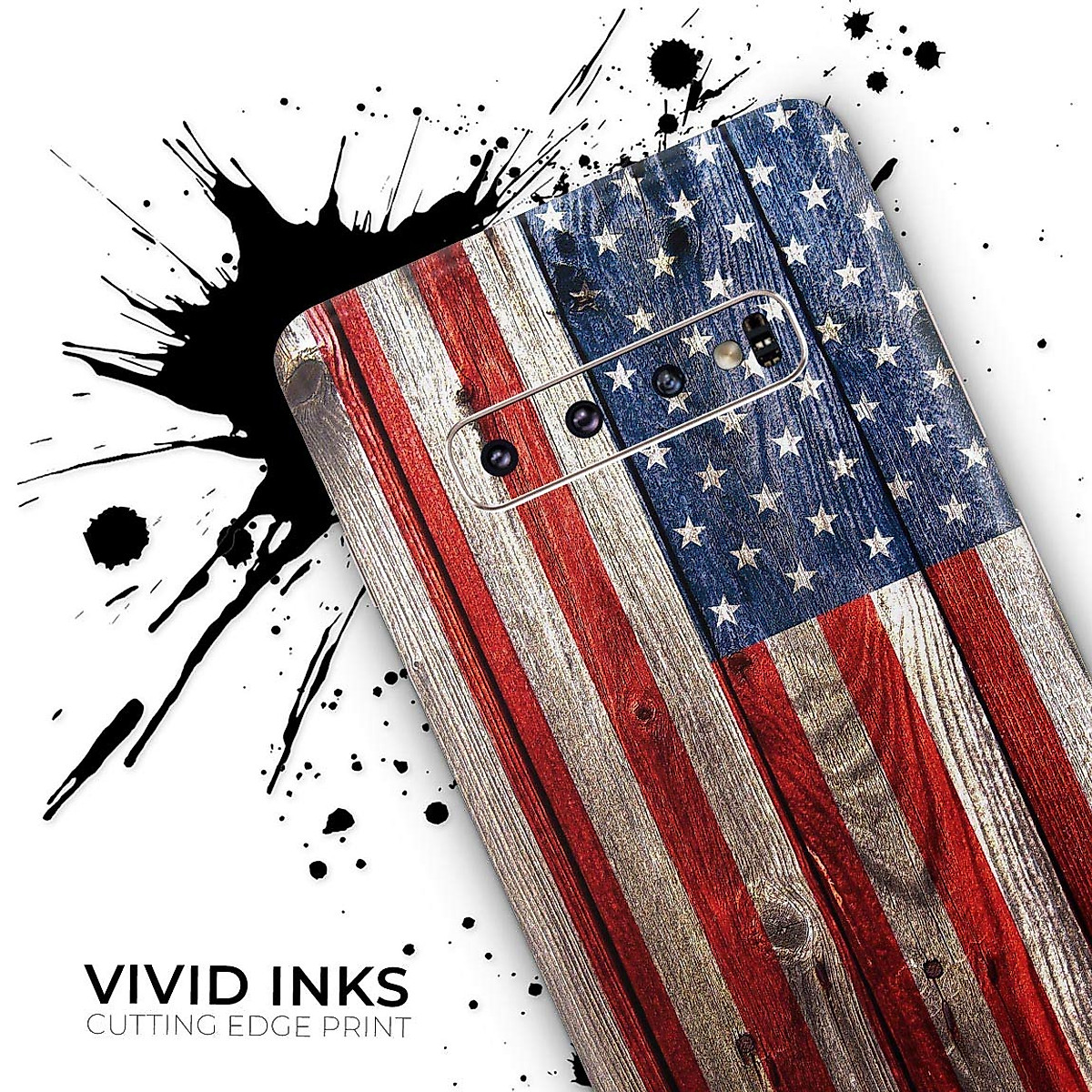 DesignSkinz Wooden Grungy American Flag Protective Vinyl Decal Wrap Skin Cover Compatible with The Samsung Galaxy S20 (Screen Trim & Back Glass Skin)
