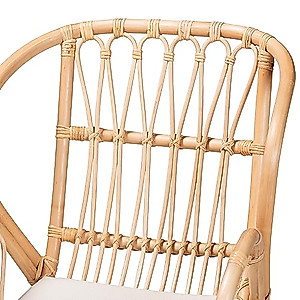 Baxton Studio Caelia Dining Chair, Natural Brown/Black