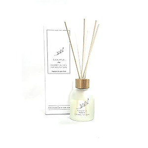 aromArt Fragraces Reed Diffuser / Eucalyptus / 3.4 Fl Oz(100ml) / Made of Essential Oil / Fragrance Décor for Home Rooms and Offices / Beautiful Gift Set for Holidays
