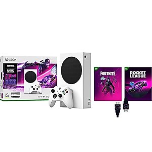 Microsoft Xbox Series S All-Digital Console I Wireless Controller I HDR I AMD FreeSync I Up to 1440p Gaming Resolution I Up to 120 FPS Performance Target I with HDMI Cable (Fortnite & Rocket League) (Renewed)