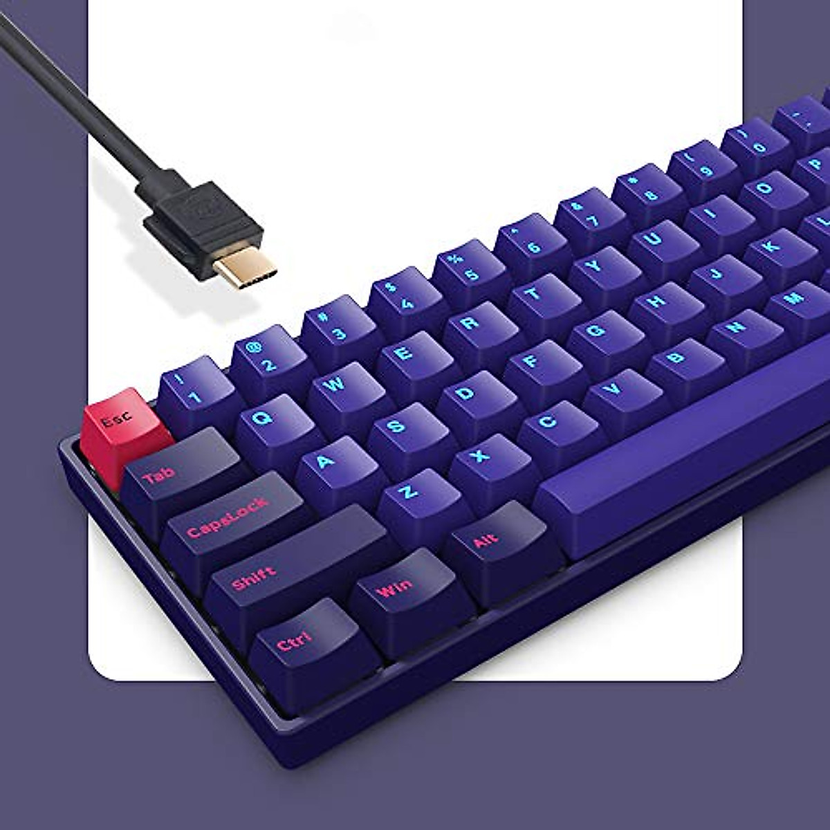 EPOMAKER ACR98 Mini 78-Key Wired Hotswap Mechanical Gaming Keyboard with Acrylic Case & RGB Backlight, Double-Shot PBT Keycaps, NKRO Programmable for Gamers/Mac/Win (Gateron Orange Switch)