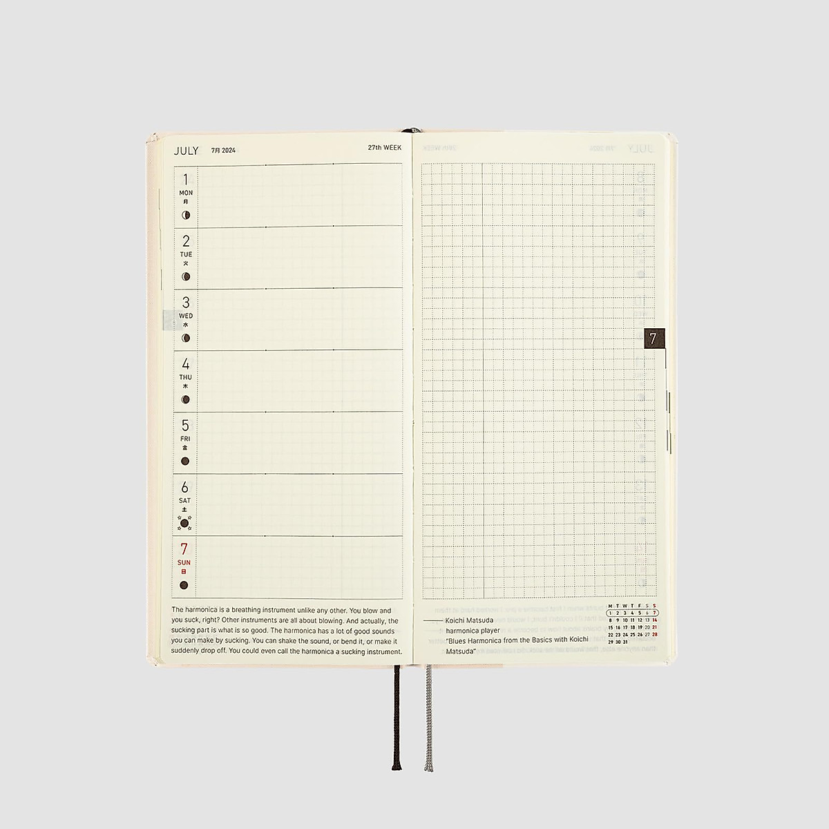 Hobonichi Techo Weeks [English/Tall and Slim Size/January 2024 Start] Tomitaro Makino: Shihai Sumire