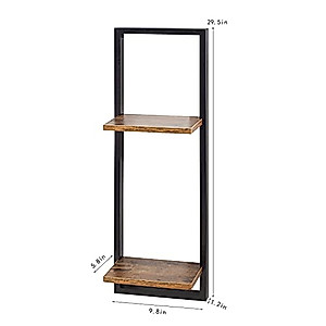 ROSE BLOOM Floating Shelves Wall Mounted Hanging Display Shelf, Wood Wall Shelf with Invisible Brackets for Home Decor, Pack of 1(2 Boards)