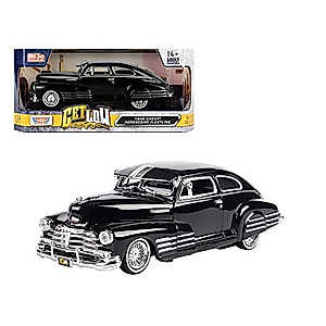 1948 Chevy Aerosedan Fleetside Lowrider Black Get Low Series 1/24 Diecast Model Car by Motormax 79027