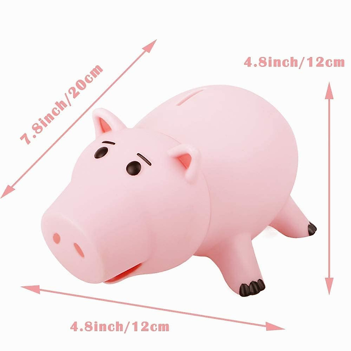 PHOCAS Hairphocas Cute Pink Pig Money Box Plastic Piggy Bank for Kid's Xmas Christmas Birthday Gift with Box