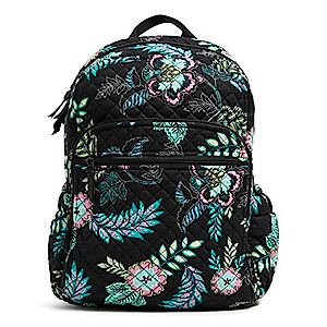 Vera Bradley Women's Cotton Campus Backpack, Island Garden - Recycled Cotton, One Size