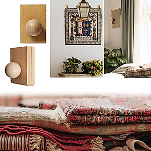 ANFU Wooden Clips for Hanging Tapestry, Clips for Display Quilt, Wood Wall Clip for Hanging Rugs Fabric use by Home Decor, Easy to Hang and Adjust (4, Beechwood)