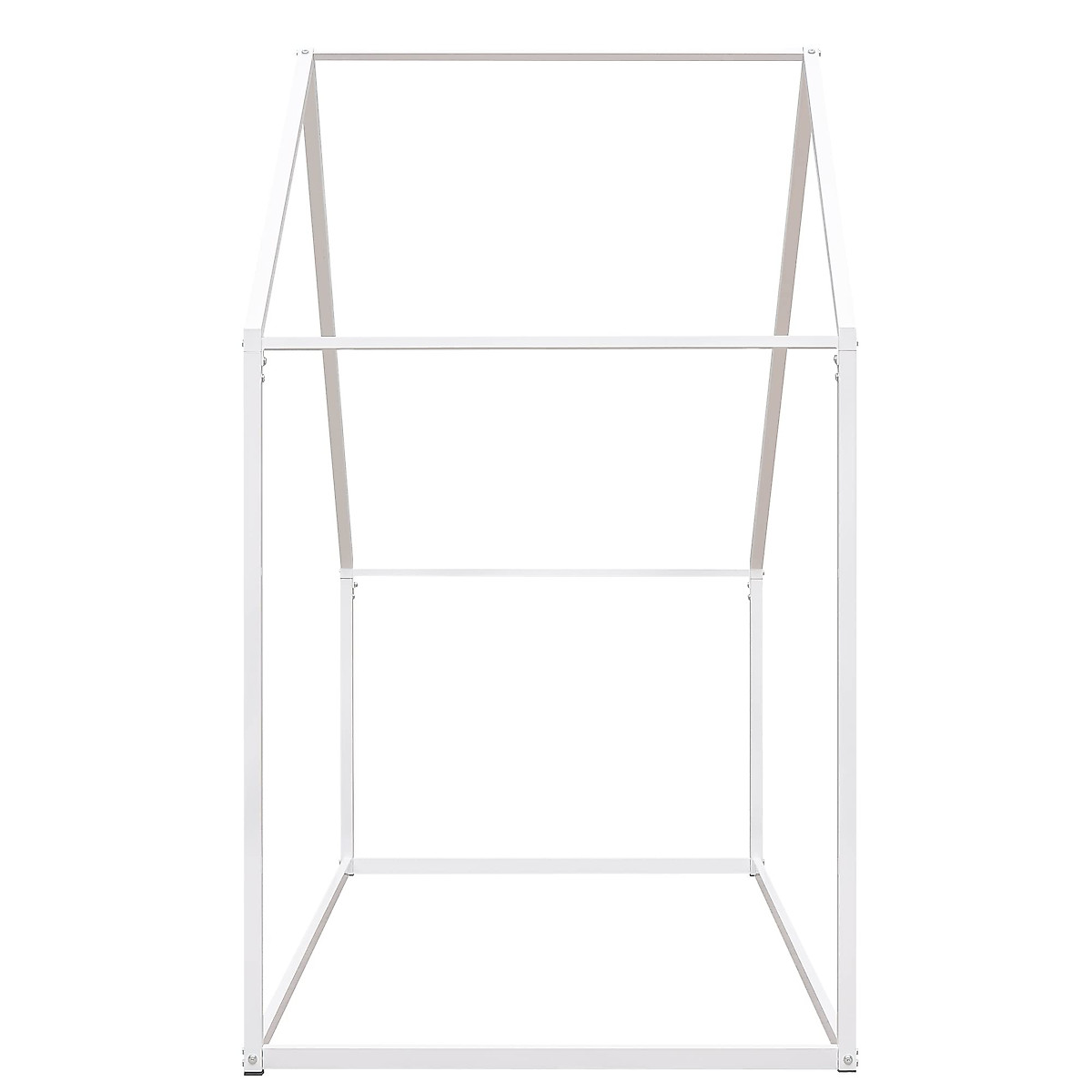 Merax Princess Metal Montessori Day Bed Twin House Floor Beds Frame for Boys Girls, Box Spring Needed,Easy Assemble (Twin,White)