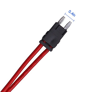 ZOOKOTO 32V 16 AWG Specialized Car Fuse Holder Connector 10A, Low Profile Mini Blade Type Fuse Holder for Mini ATM Fusebox Panels, with 2Pcs 10A Fuses,11.5 Inch