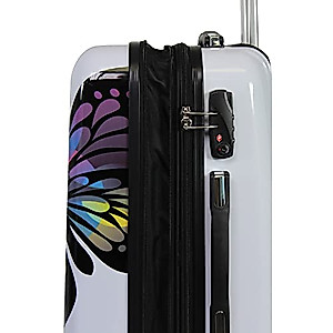 World Traveler Butterfly Polycarbonate Hardside Expandable Spinner Luggage with Enhanced Wheel System, 2-Piece Carry-On Set