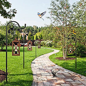 Adorafur Outdoor Shepherd Hook 49 inch Metal Bird Ornament Hanger Heavy Duty Garden Pole for Hanging Hummingbird Feeder Solar Light Lanterns Plant Basket 3/4 inch - 2 Pack