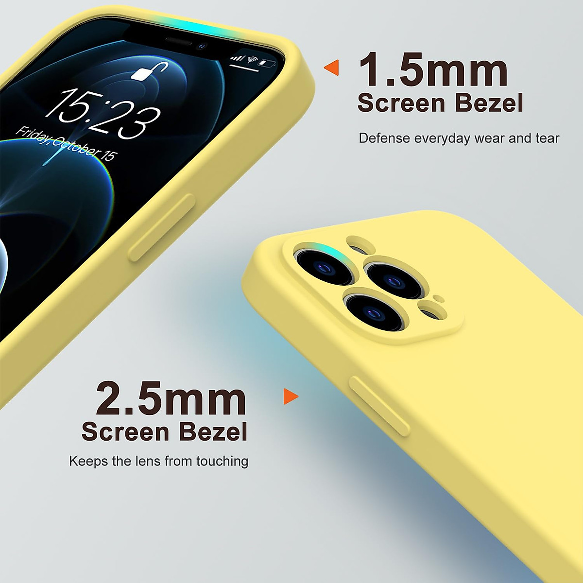 DEENAKIN Magnetic for iPhone 12 Pro Case Silicone with Screen Protector - [Compatible with MagSafe] - Camera Protection - Slim Fit Protective Phone Cover 6.1" for Women Girls - Yellow