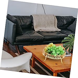 ADOCARN 1pc Storage Dishes Altar Bracelet Vegetables Fruit Style Smudging Household Plates Bread Bowls Display Metal Nut Basket Dry Cuake Cakes Vanity Incense Offering Buddhist Salad