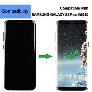 New Super AMOLED Screen Compatible with Samsung Galaxy S8+ Plus G955F G955A G955P G955V G955T G955R4 LCD Touch Screen Display Assembly with Frame + Tools(Black)