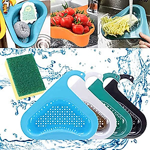 JJYDX 4 PCS Swan Drain Basket for Kitchen Sink, Multifunctional Household Swan Drain Basket for Sink, Swan Basket for Kitchen Sink Easy to Disassemble Fits All Sinks (One Reusable Sponge) (4 PCS)