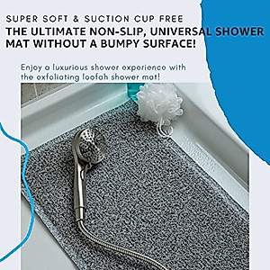 SlipX Solutions Universal Cushioned Shower Pad for Textured, Refinished Surfaces | Treated to Prevent Odor, Growth | Anti-Slip Backing, No Suction Cups, Water Flows Right Through | 17" x 29.5"