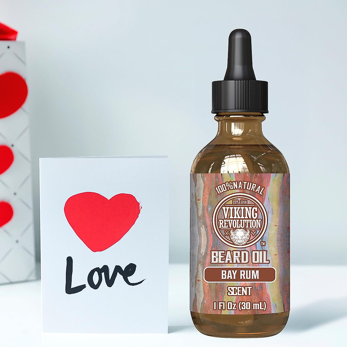 Viking Revolution Bay Rum Beard Oil for Men - Natural Softener and Conditioner with Argan & Jojoba Oils for Strengthening and Moisturizing