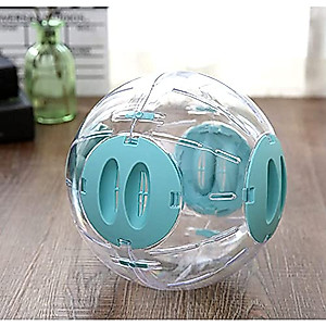 Hamster Exercise Ball 12cm 4.73inch Transparent Hamster Ball Running Hamster Wheel Cute Exercise Mini Ball for Dwarf Hamsters to Relieves Boredom and Increases Activity Chinchilla Cage(S, Blue A)