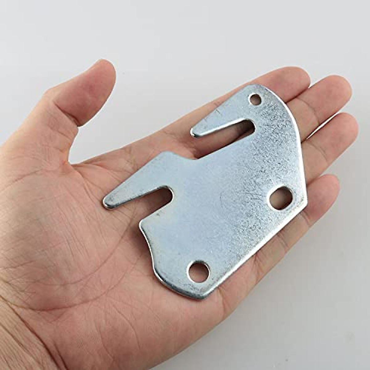 JJHXSM 2pcs Iron Bed Frame Hooks Wooden Bed Rail Hook Plates 3.8x2.3x0.08 Inches for Headboard Replacement Hanging Piece Bed Rail Hook Plate